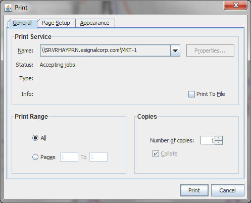 Copy or Print a Chart